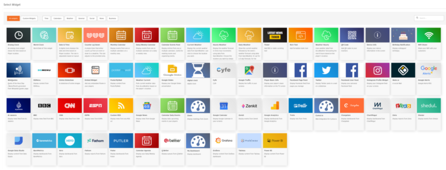 Widgets Section – SignStudio